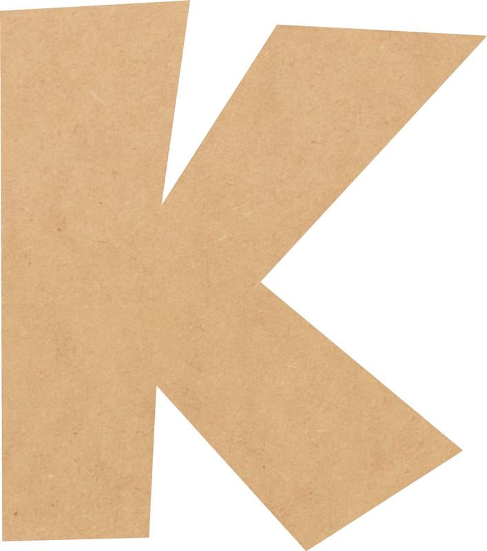 Unfinished Bold Wood Letter K, Craft Alphabet 5'' Tall MDF Wall Décor ...