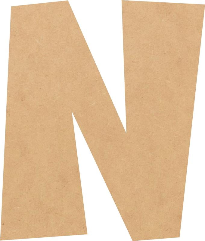Unfinished Bold Wood Letter N, Craft Alphabet 3'' Tall MDF Wall Décor ...
