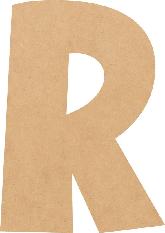 Unfinished Bold Wood Letter R, Craft Alphabet 6'' Tall MDF Wall Décor ...