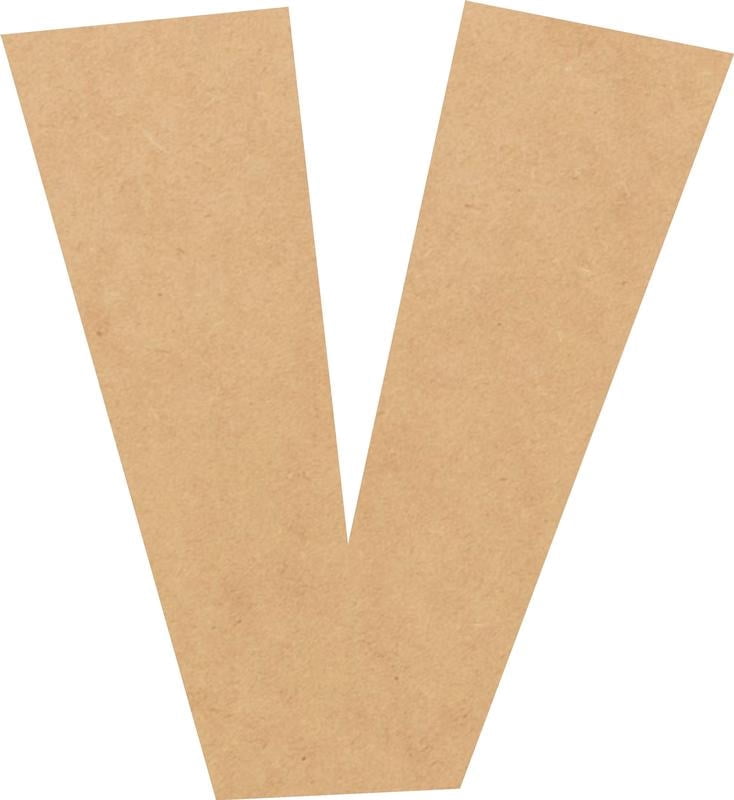 Unfinished Bold Wood Letter V, Craft Alphabet 2'' Tall MDF Wall Décor ...
