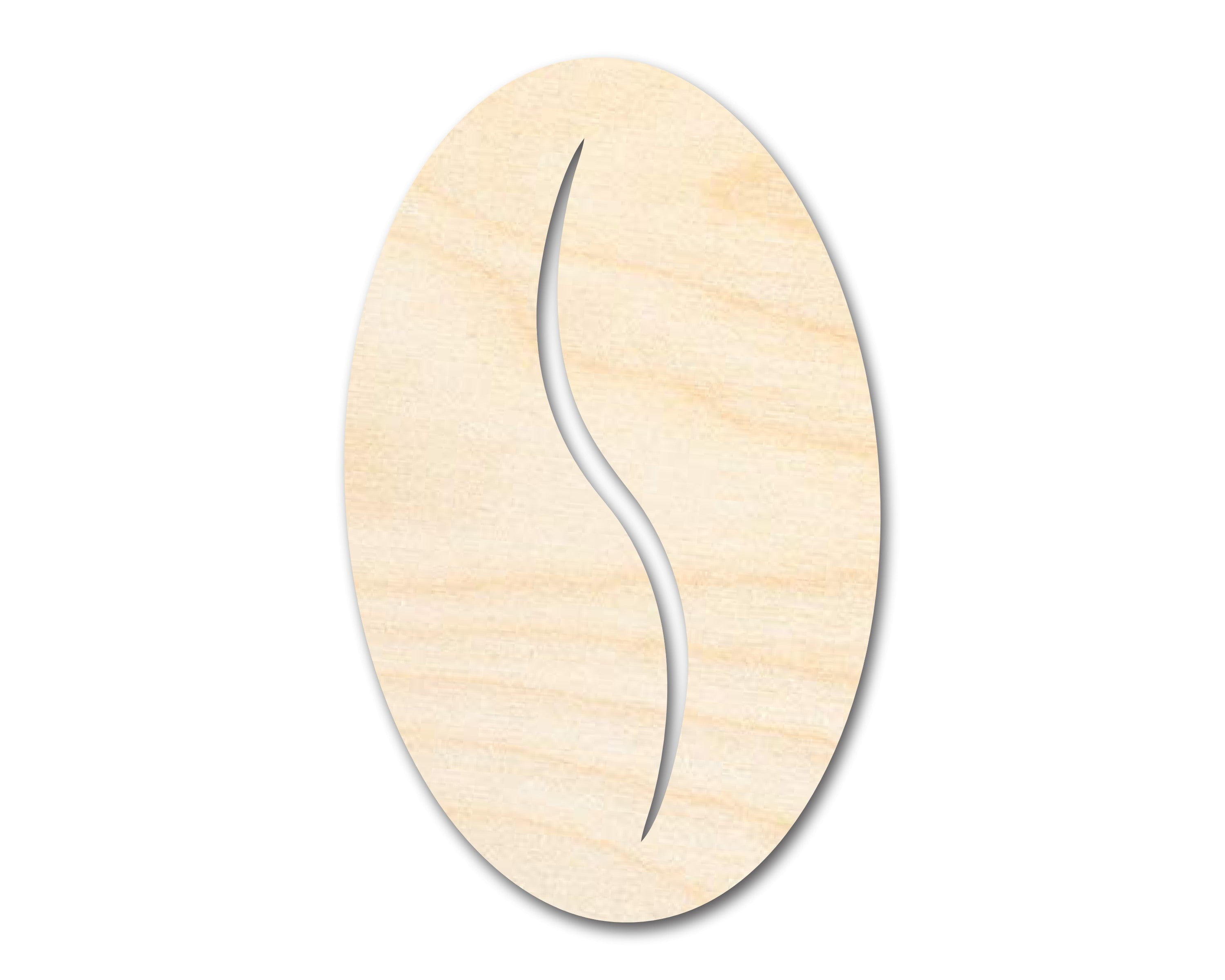 Unfinished Coffee Bean Shape | Craft Cutout | up to 46" DIY 6" / 1/8 ...