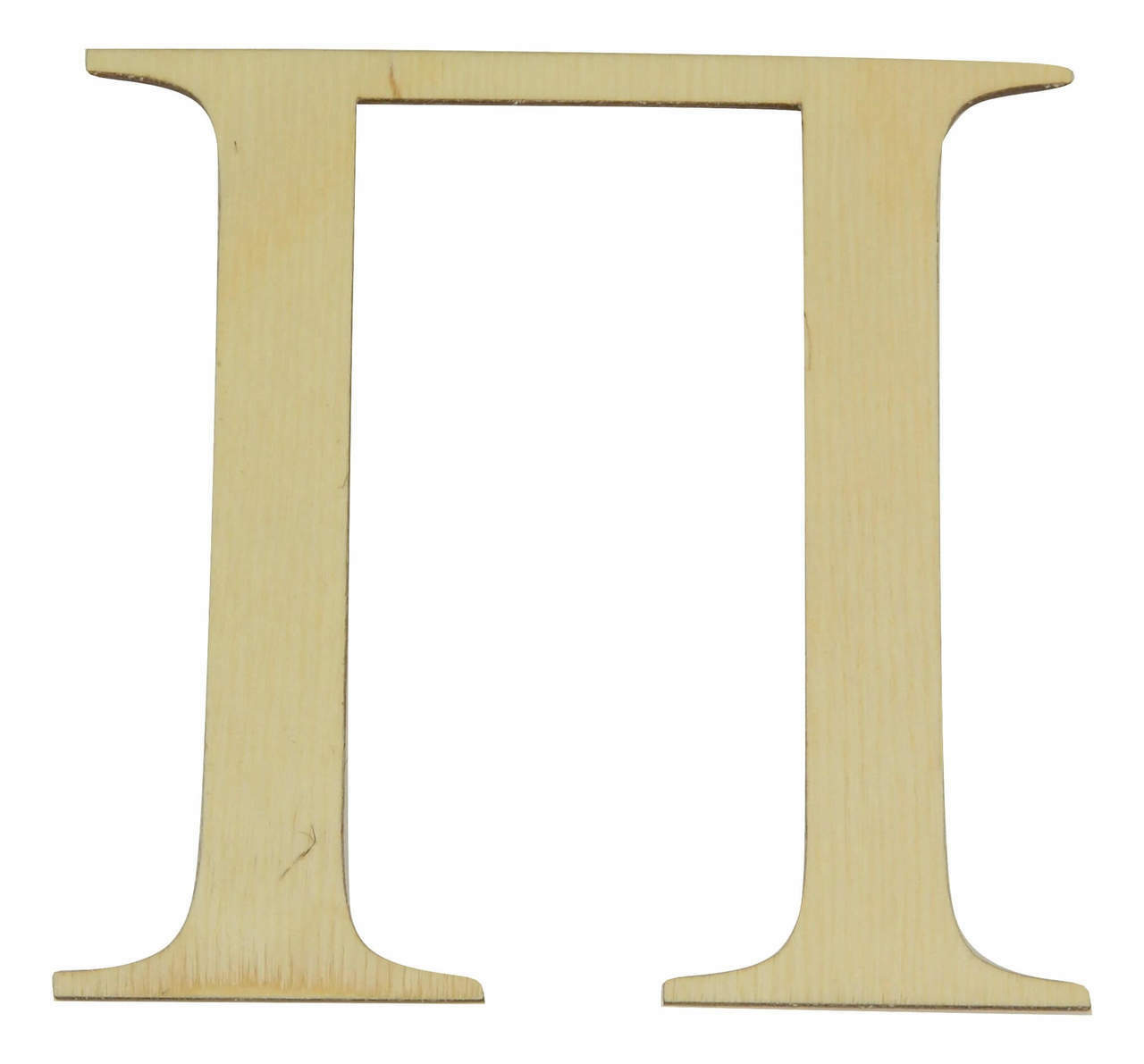 Unfinished Greek Letter Pi Wood Cutout (10" Tall, 1/2" Thick Baltic ...