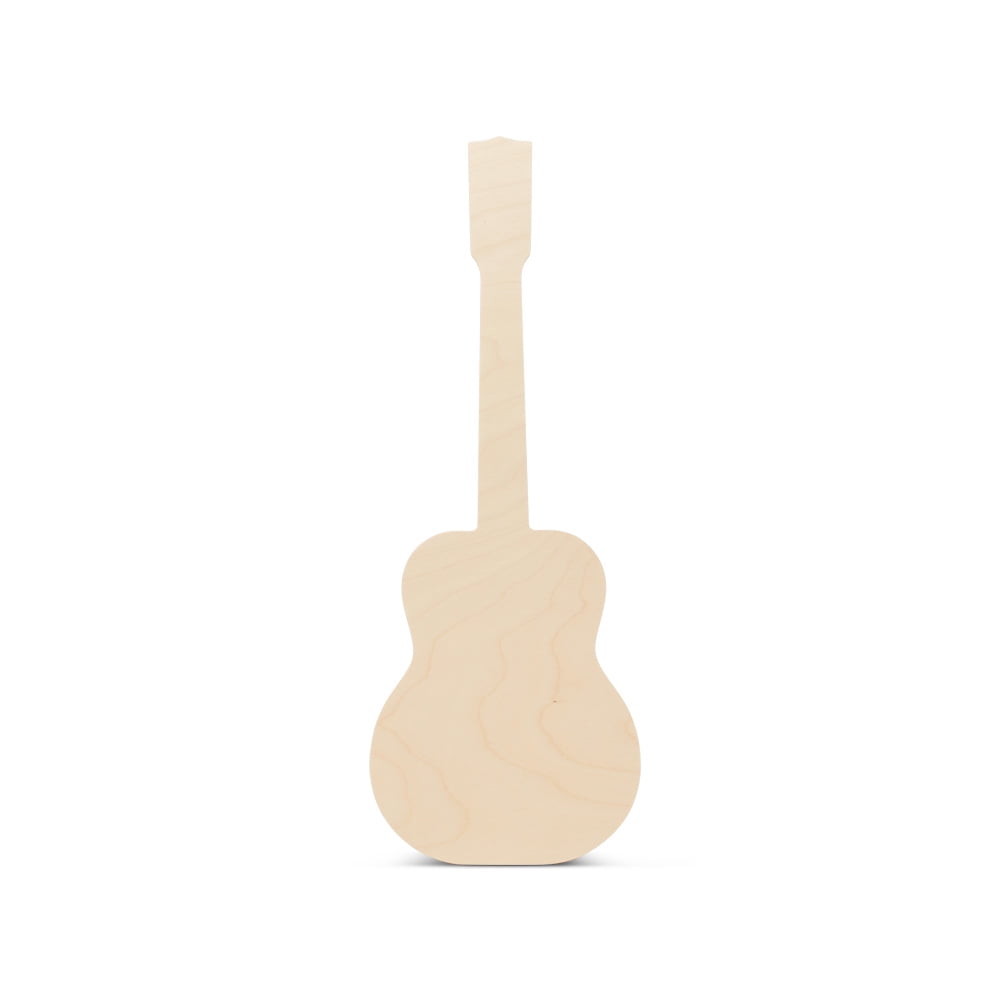 Unfinished Guitar Cutout, 12", Pack of 5 Unpainted Wood Crafts, Wooden ...