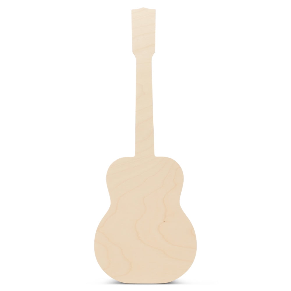 Unfinished Guitar Cutout, 18", Pack of 2 Unpainted Wood Crafts, Large ...
