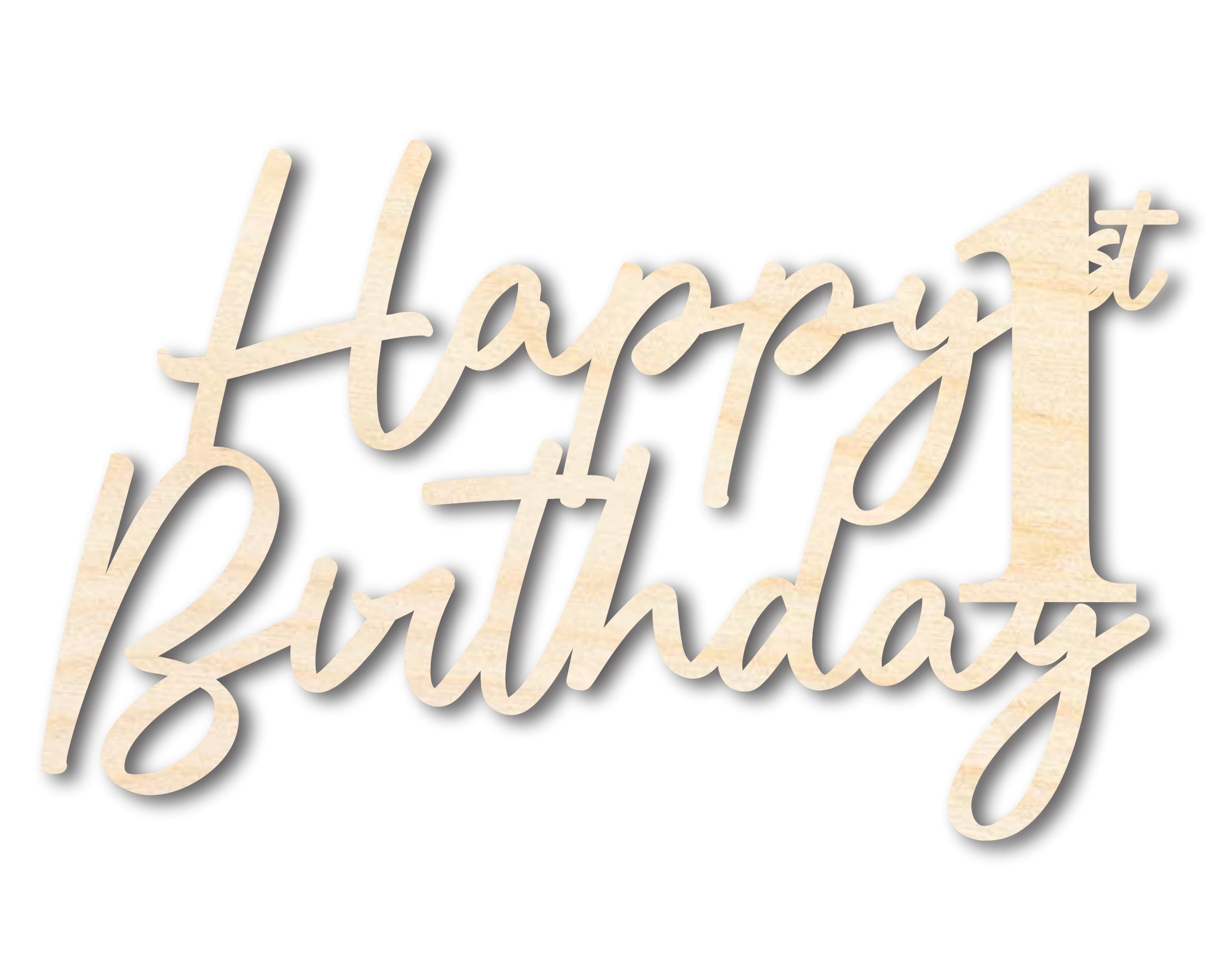 Unfinished Happy 1st Birthday Sign Shape | DIY Craft Cutout | up to 46 ...