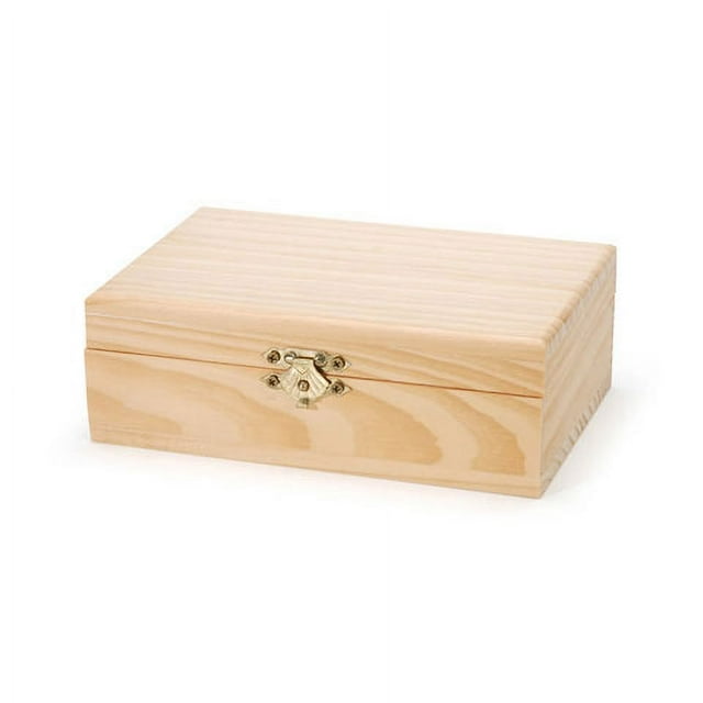 Unfinished Hinged Wood Box: 6 x 4 x 2 inches - Walmart.com