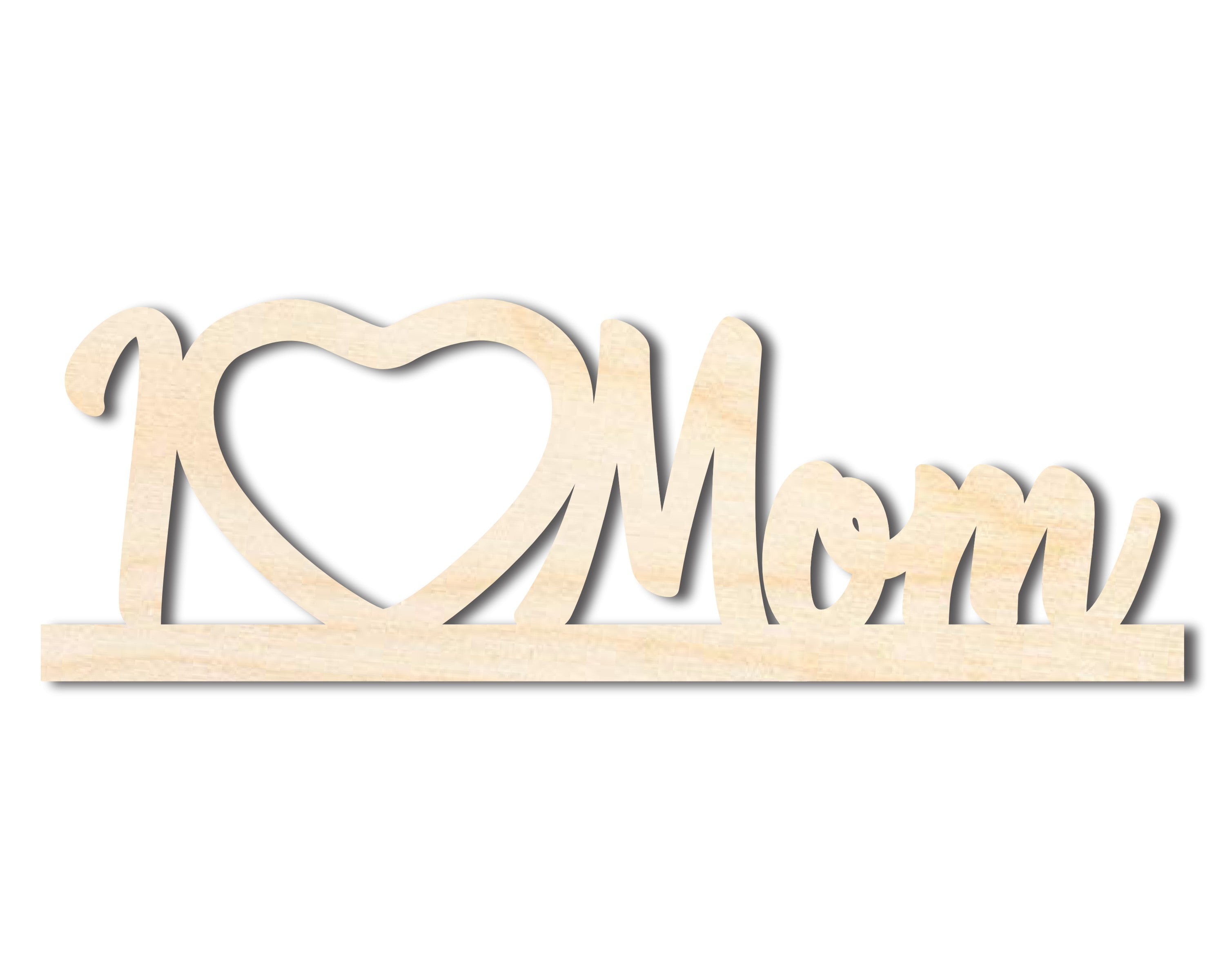 Unfinished I Love Mom Frame Shape | DIY Craft Cutout | up to 46" DIY 36 ...