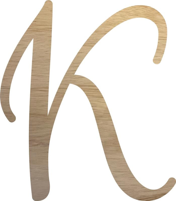 Unfinished Large Wood Letter K, Paintable Wall Hanging 12'' Tall Craft ...