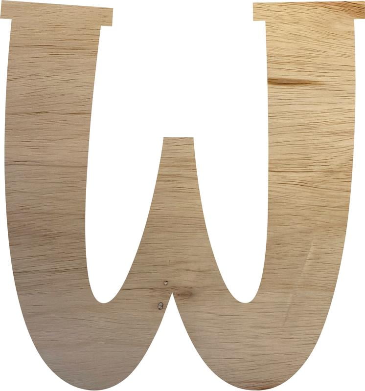 Unfinished Lemon Spark Wood Letter W, Paintable 10'' Tall Craft Wooden ...
