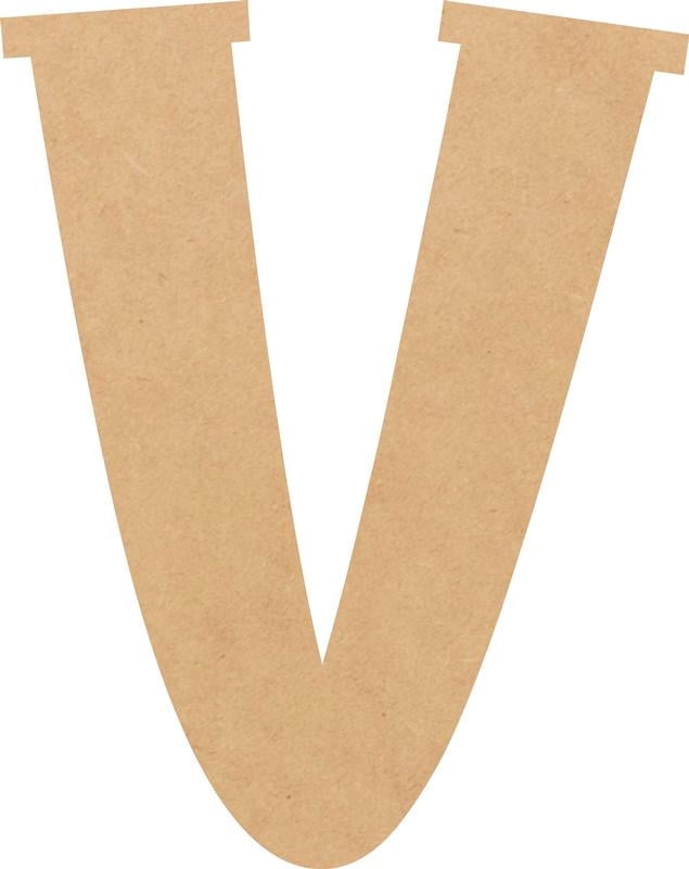 Unfinished MDF 15'' Tall Lemon Spark Letters DIY V, Paintable Craft ...