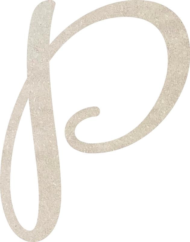 Unfinished MDF Letter P, Paintable 18'' Tall Small Wood Letter Love Is ...