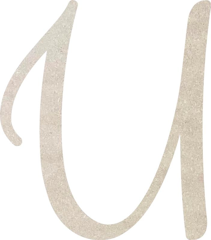 Unfinished MDF Letter U, Paintable 2'' Tall Small Wood Letter Love Is ...