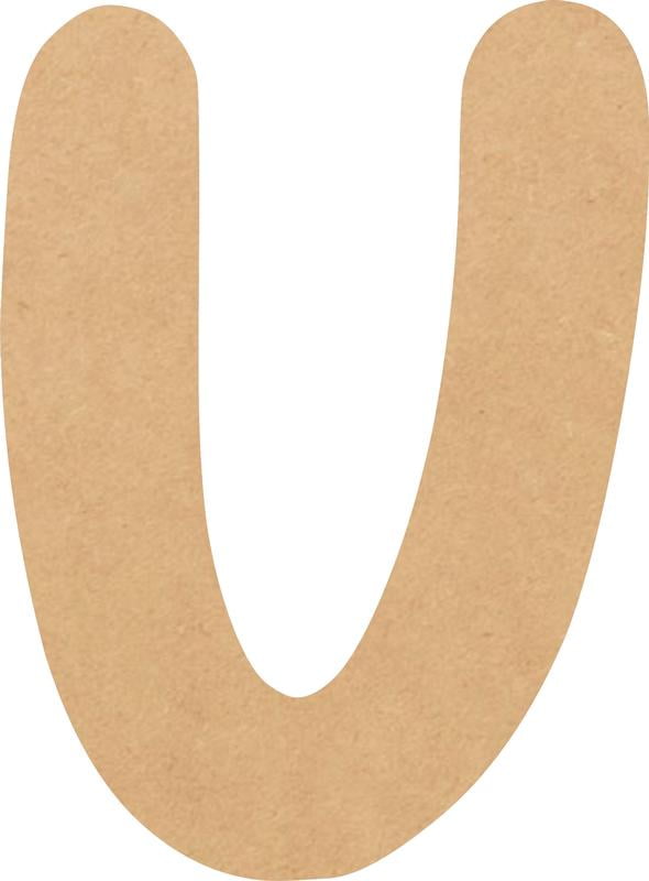 Unfinished MDF Wood Letter U, Craft Alphabet 2'' Tall DIY Wall Décor ...