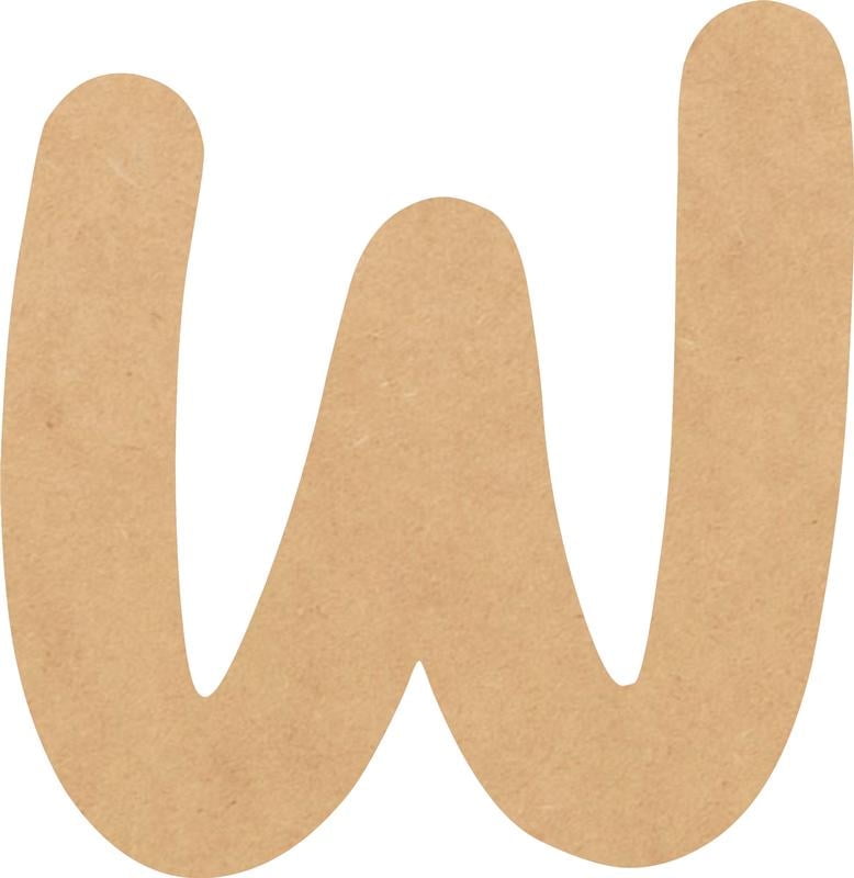 Unfinished MDF Wood Letter W, Craft Alphabet 2'' Tall DIY Wall Décor ...