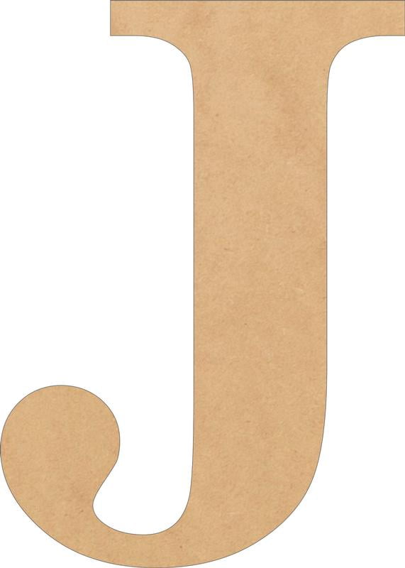 Unfinished MDF Wood Letters, Blank DIY 18'' Tall Craft J, DIY - Walmart.com