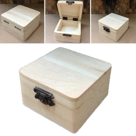 Unfinished Mini Wood Craft Box with Hinged Lid, 3 Inch - Perfect for ...