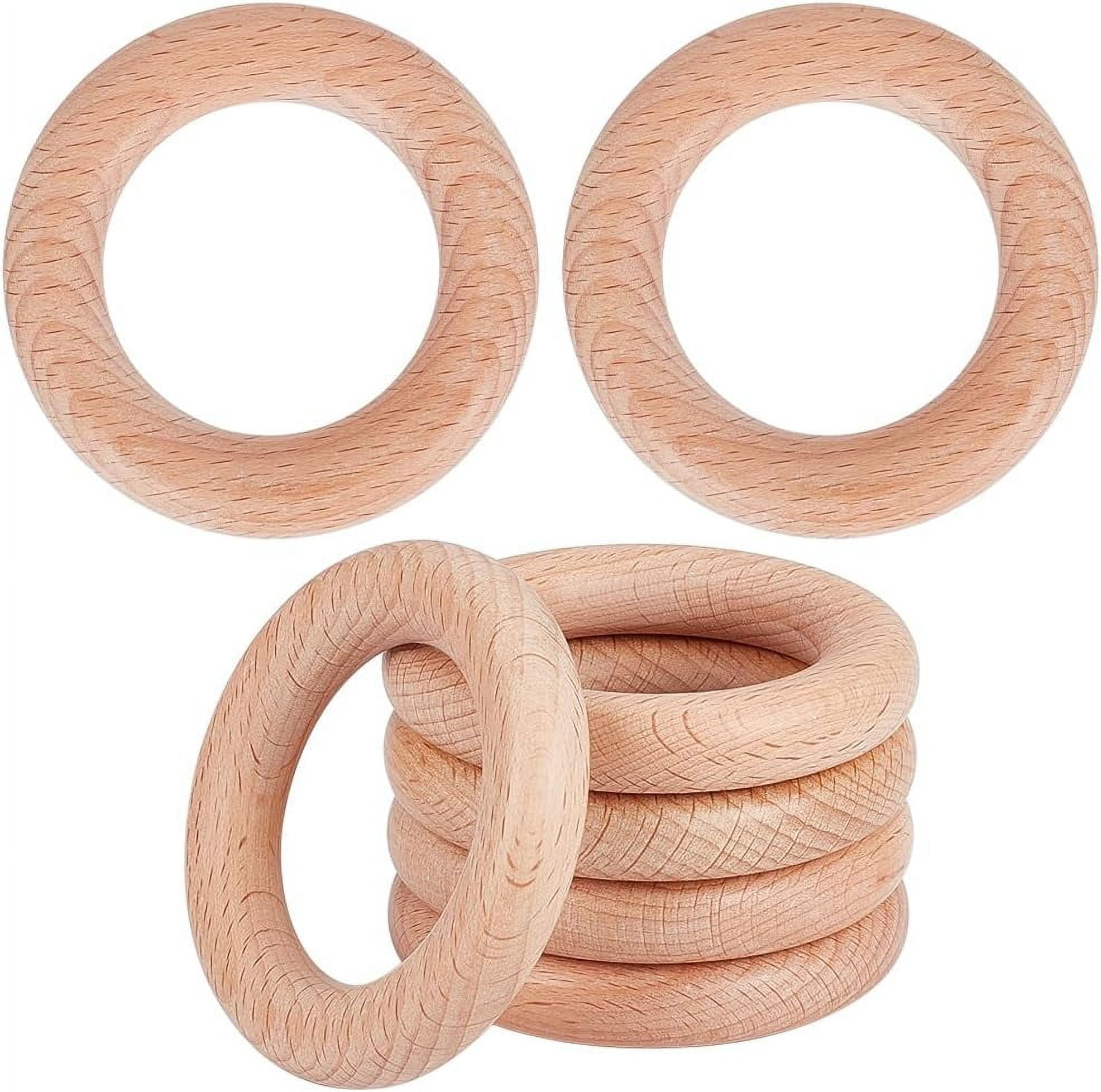 Unfinished Natural Wood Linking Rings Macrame Wooden Rings BurlyWood 69 ...