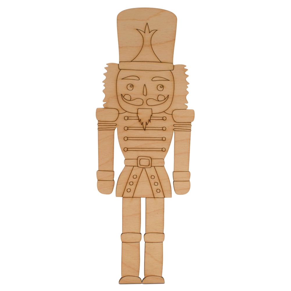 Unfinished Nutcracker Wood Cutout 8 inch, Pack of 3 Large Nutcracker ...