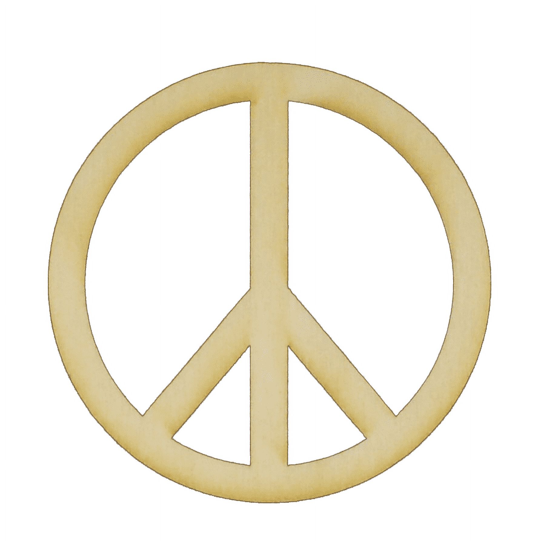 Unfinished Peace Sign Wood Cutout (1/4” Thickness, Jumbo 18" x 18 ...