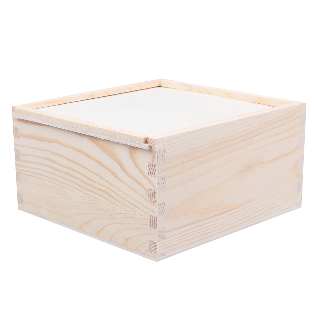 Unfinished Pine Wood Snack Box Gift Holder 14.7x14.6x7.6cm - Walmart.com