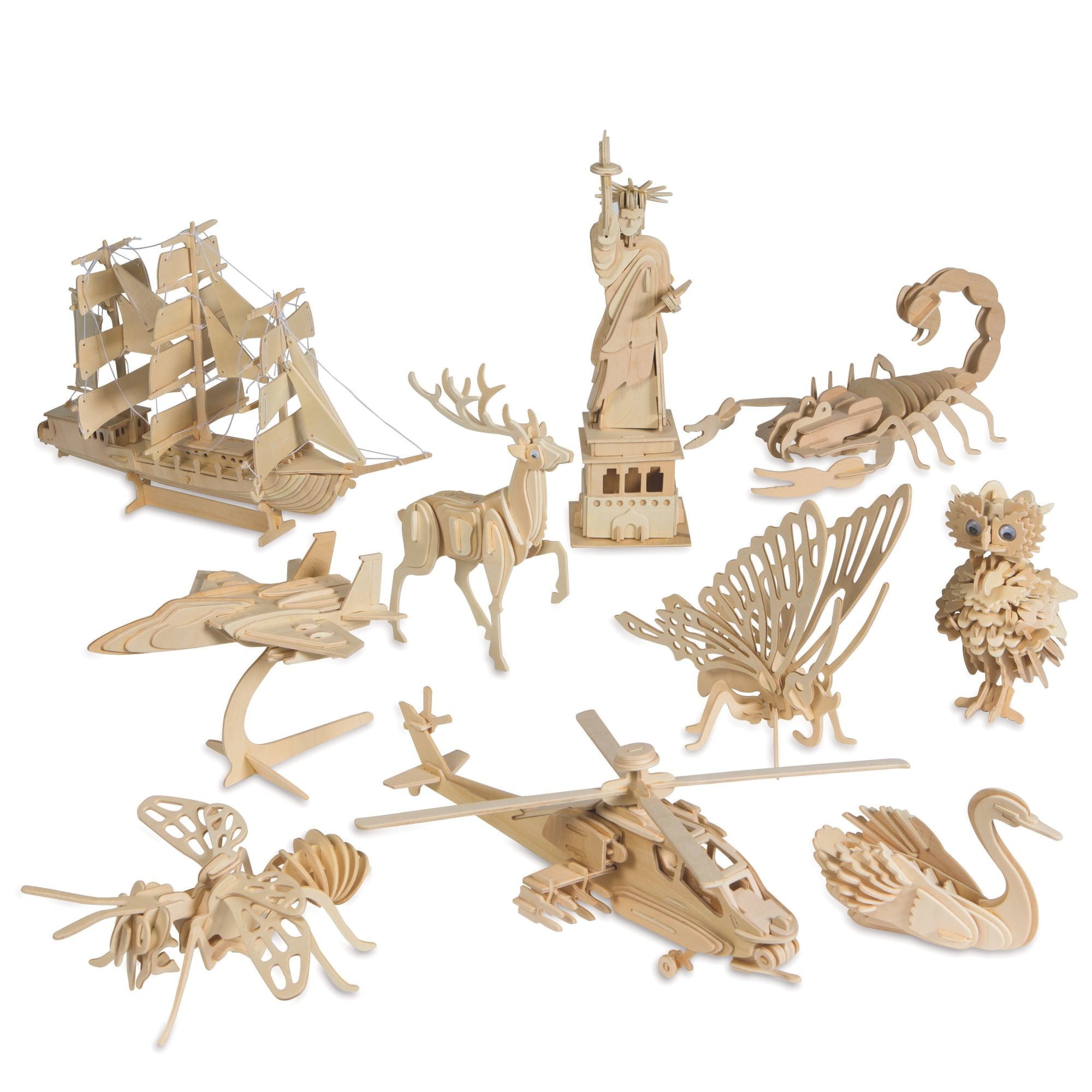 Unfinished Punch and Slot Wood Assortment (Pack of 30) - Walmart.com