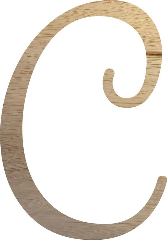 Unfinished Real Wood Material Letter C, Paintable 10'' Tall Alphabet ...