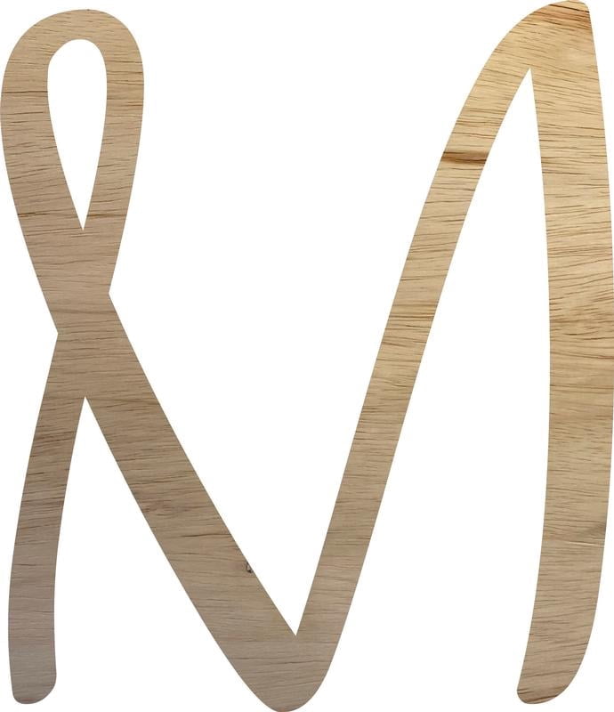 Unfinished Real Wood Material Letter M, Paintable 10'' Tall Alphabet ...