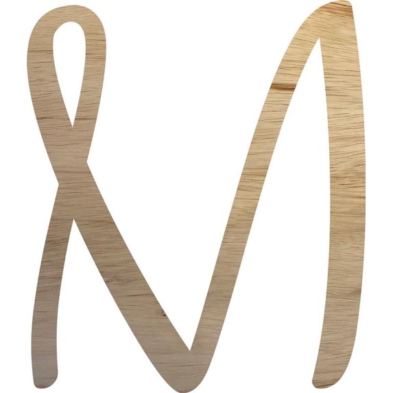 Unfinished Real Wood Material Letter M, Paintable 10'' Tall Alphabet ...
