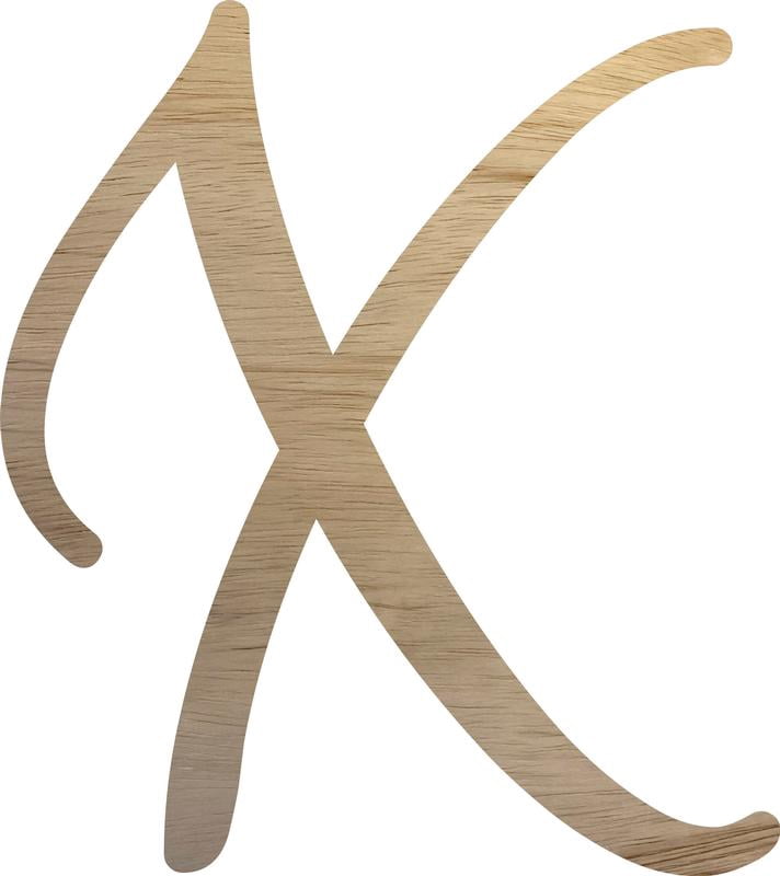 Unfinished Real Wood Material Letter X, Paintable 10'' Tall Alphabet ...