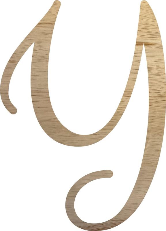 Unfinished Real Wood Material Letter Y, Paintable 10'' Tall Alphabet ...