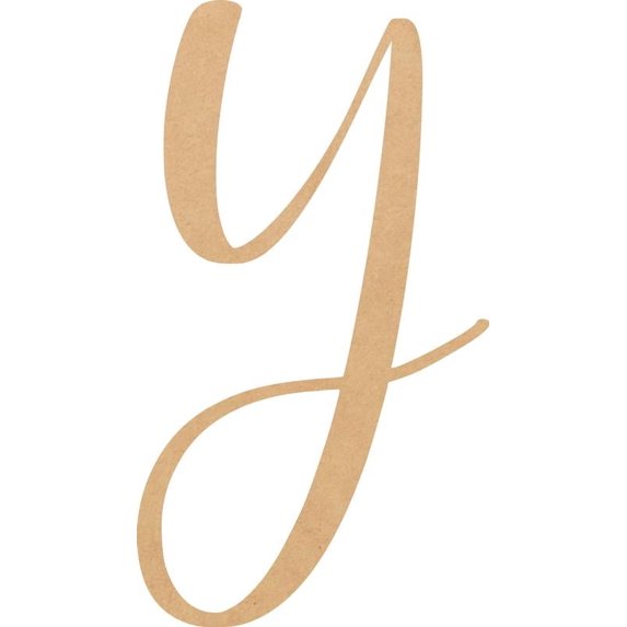 Unfinished Script Wood 15'' Tall Nicholia Letters Alphabet Y, Paintable ...