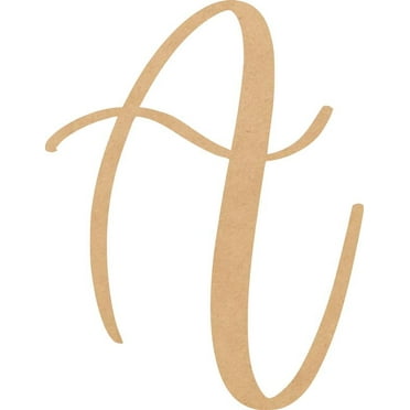 Unfinished Script Wood 16'' Tall Nicholia Letters Alphabet H, Paintable ...