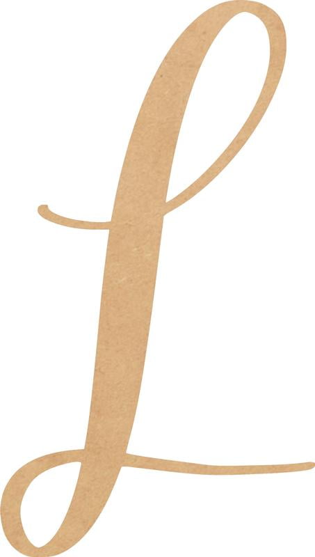Unfinished Script Wood 18'' Tall Nicholia Letters Alphabet L, Paintable ...