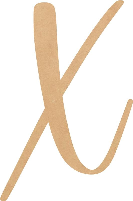 Unfinished Script Wood 7'' Tall Nicholia Letters Alphabet X, Paintable ...