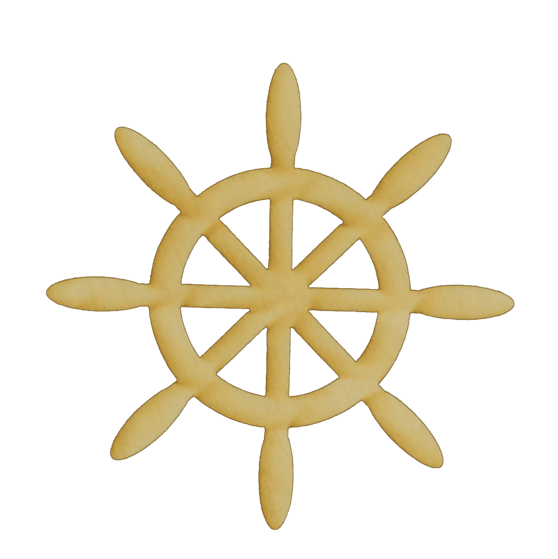 Unfinished Ships Wheel Wood Cutout (1/8” Thickness, Small 3.5" x 3.5 ...