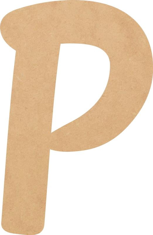 Unfinished Small Wood 2'' Tall Muthike Letters DIY P, Paintable Craft ...