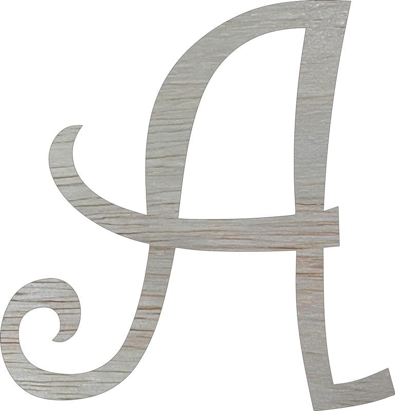 Unfinished Wood 14'' Curlz Letter A, Paintable Craft Alphabet - Walmart.com