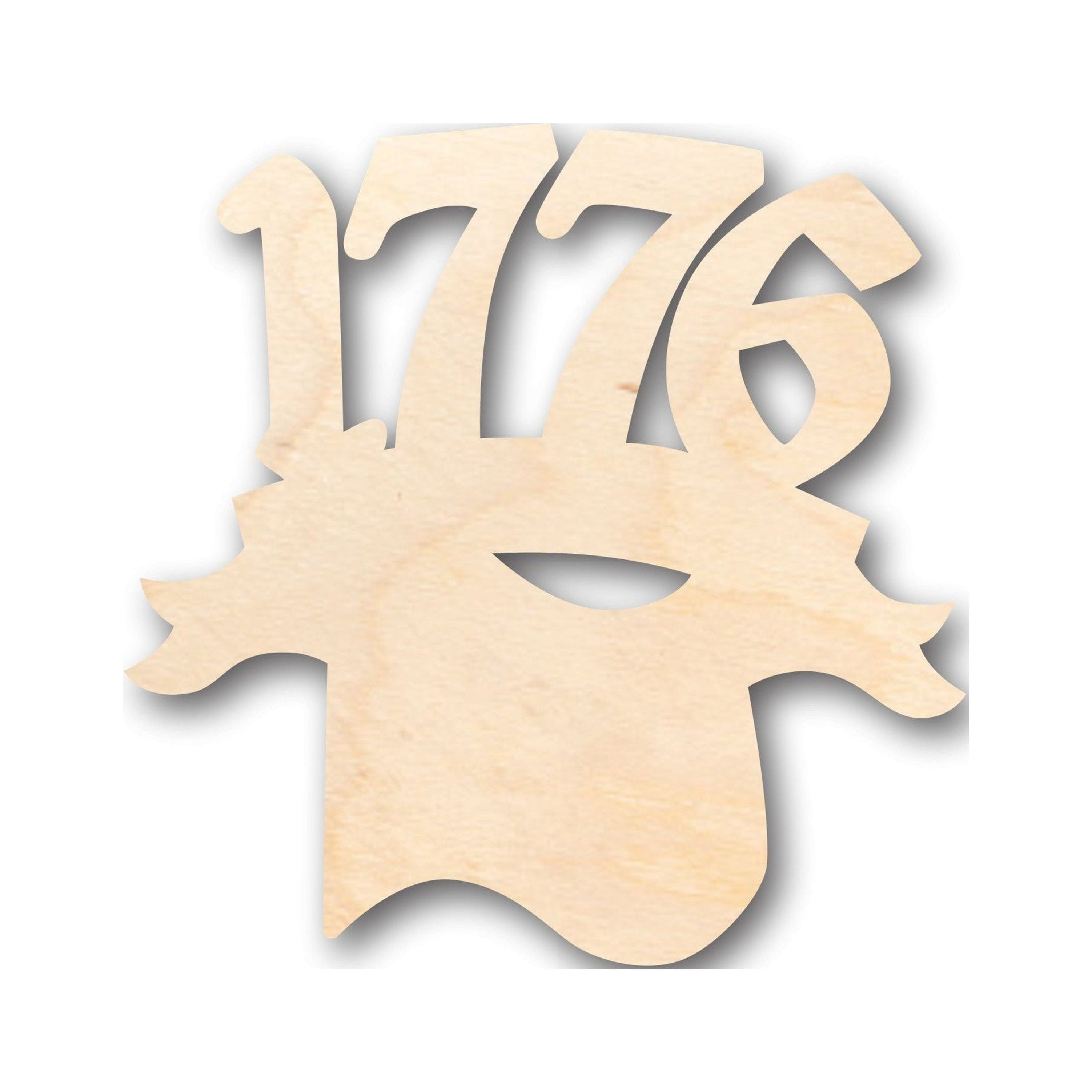 Unfinished Wood 1776 and Flag Shape - Craft - up to 46" DIY 7" / 1/4 ...