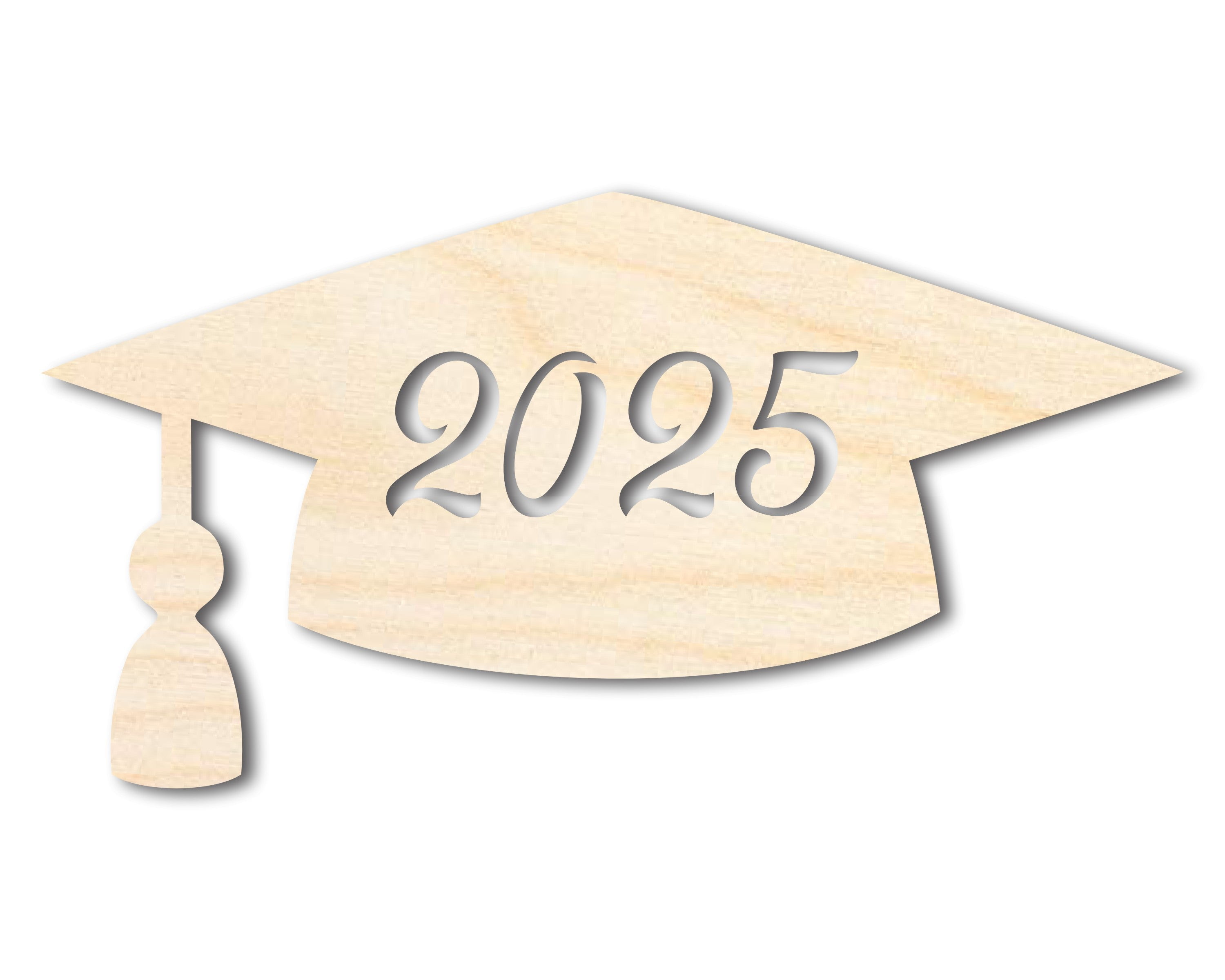 Unfinished Wood 2025 Grad Cap Shape | DIY Craft Cutout | up to 46" DIY ...