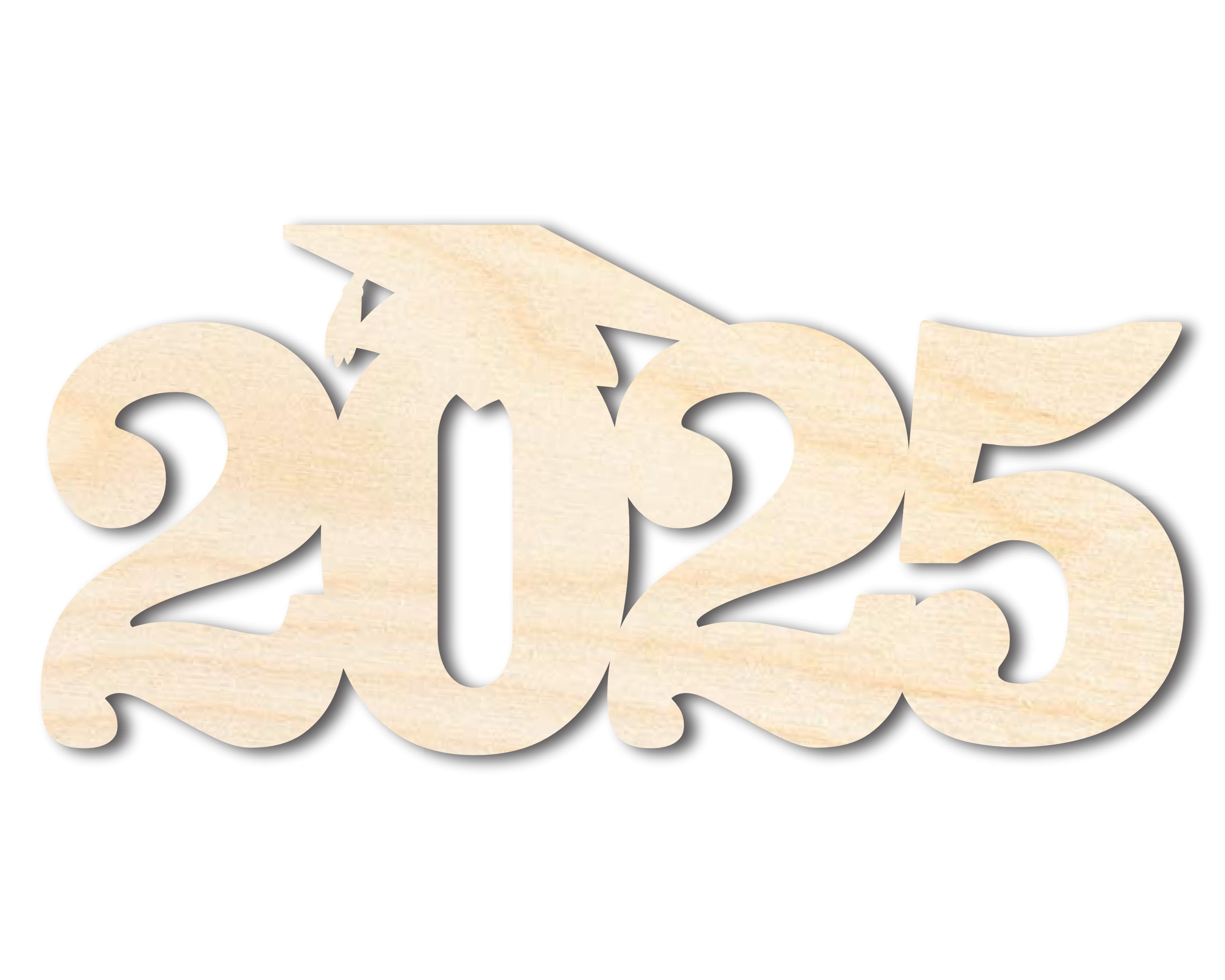 Unfinished Wood 2025 Grad Shape | DIY Craft Cutout | up to 46" DIY 18 ...