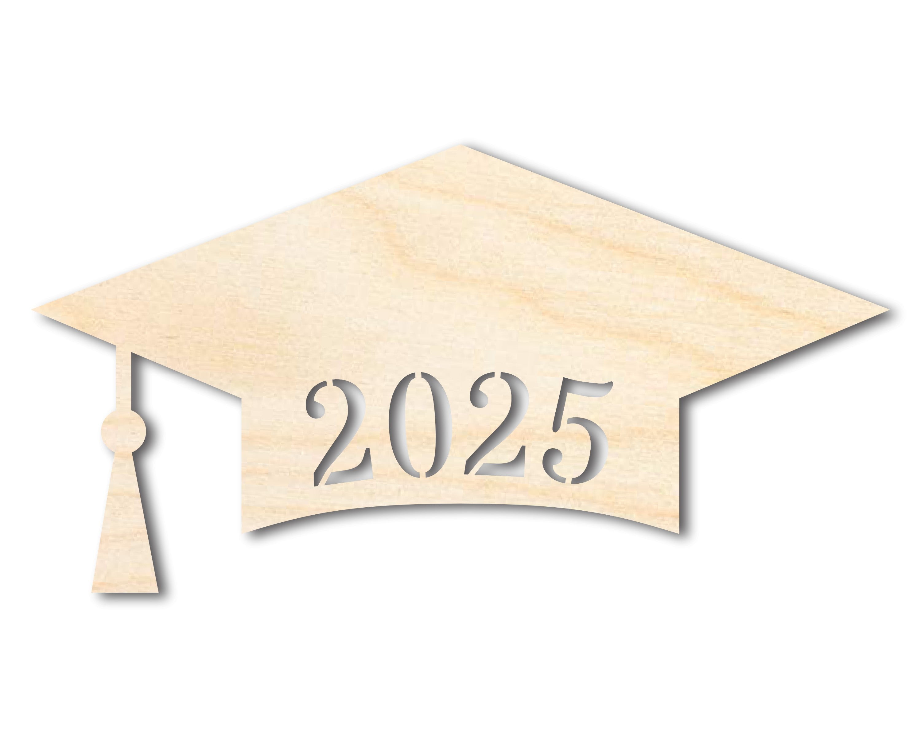 Unfinished Wood 2025 Graduation Cap Shape | DIY Craft Cutout 42" / 1/2 ...
