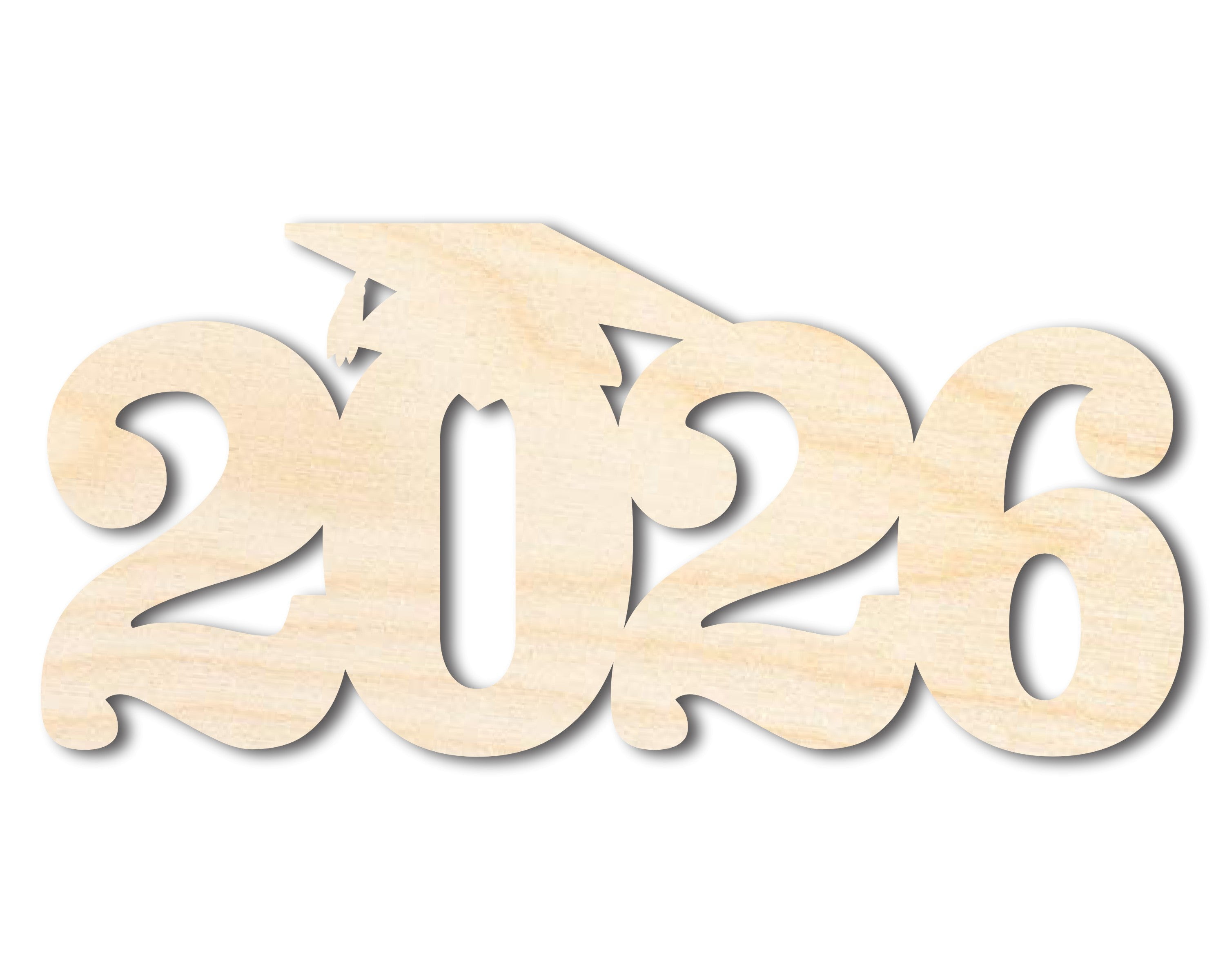 Unfinished Wood 2026 Grad Cap Shape | DIY Craft Cutout | up to 46" DIY ...