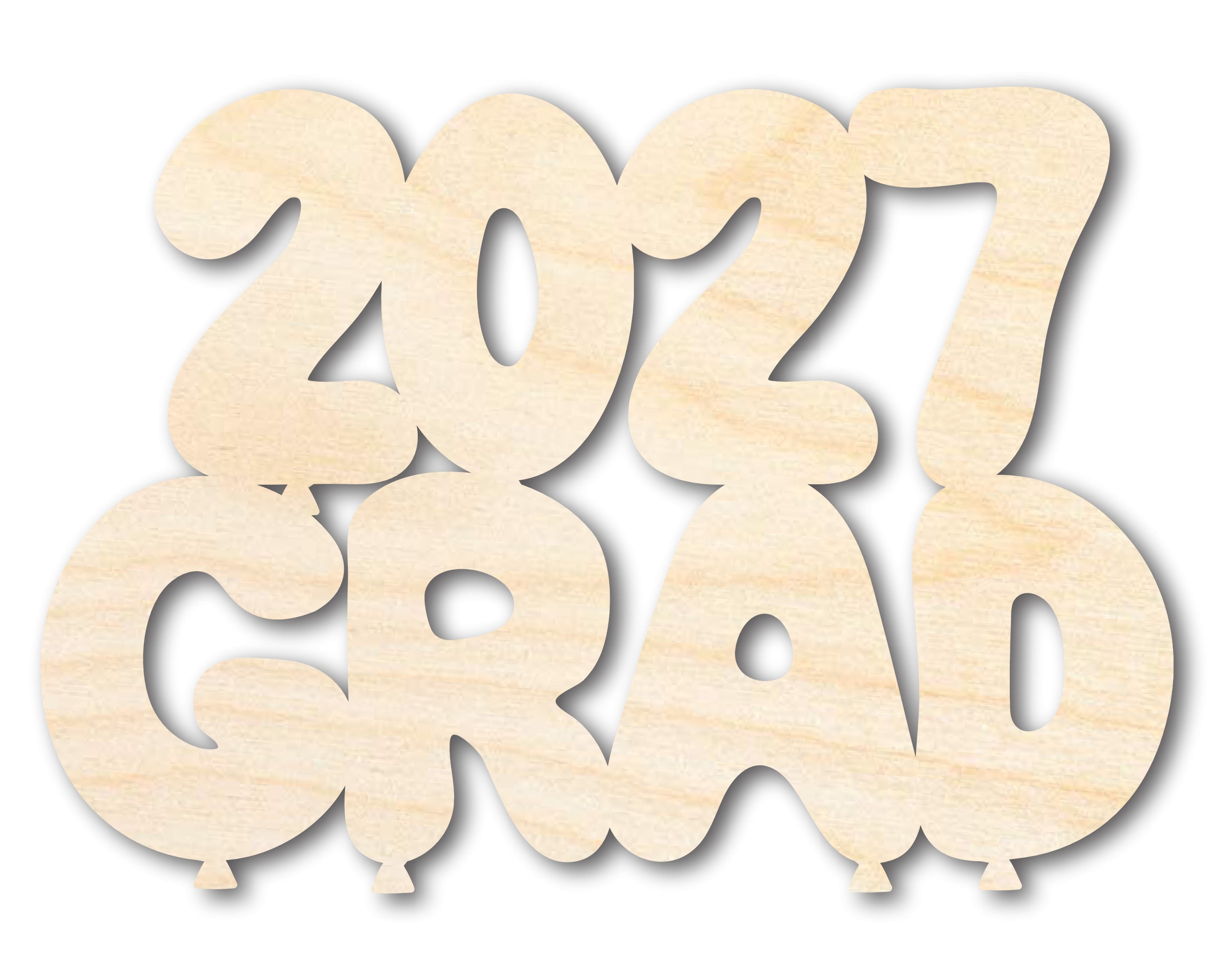 Unfinished Wood 2027 Grad Shape | DIY Craft Cutout | up to 46" DIY 7 ...