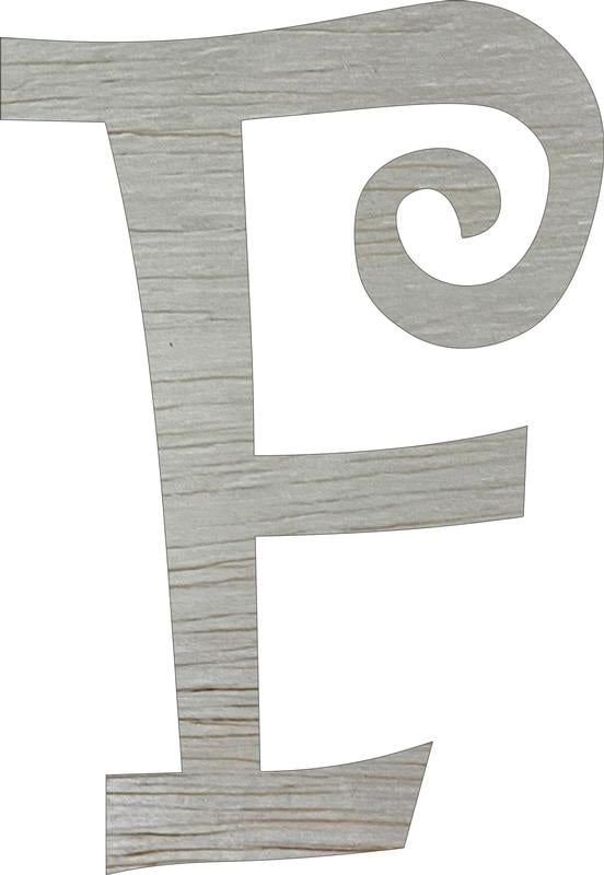 Unfinished Wood 22'' Curlz Letter F, Wall Hanging Alphabet Craft ...