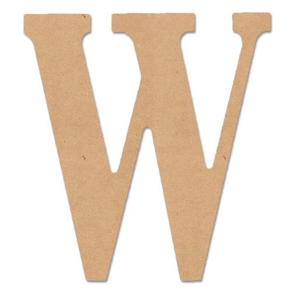 Unfinished Wood 5" Classic Font Letter W - Walmart.com