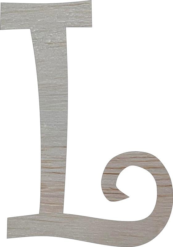 Unfinished Wood 5'' Curlz Letter L, Wall Hanging - Walmart.com