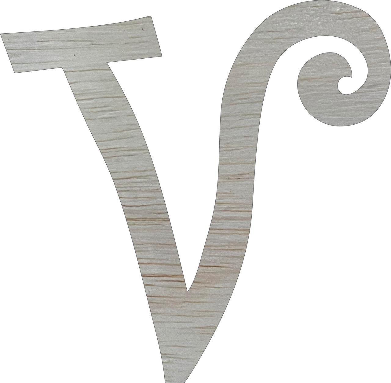 Unfinished Wood 5'' Curlz Letter V, Wall Hanging - Walmart.com