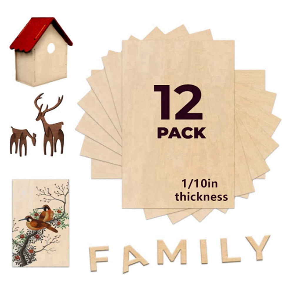 Unfinished Wood, 6/12/20/50 Pack Basswood Sheets for Crafts, DIY ...