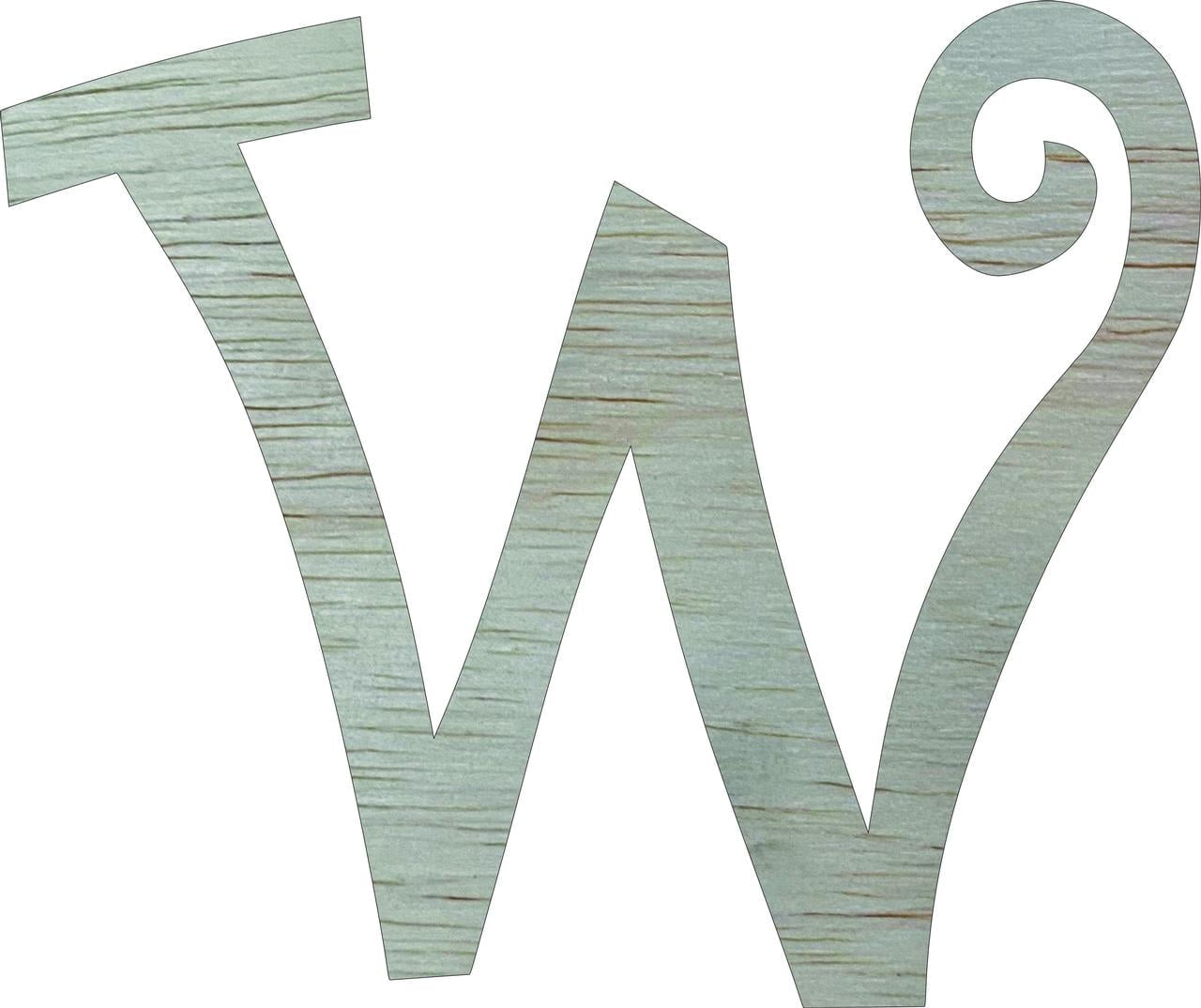 Unfinished Wood 8'' Curlz Letter W, Wall Hanging - Walmart.com