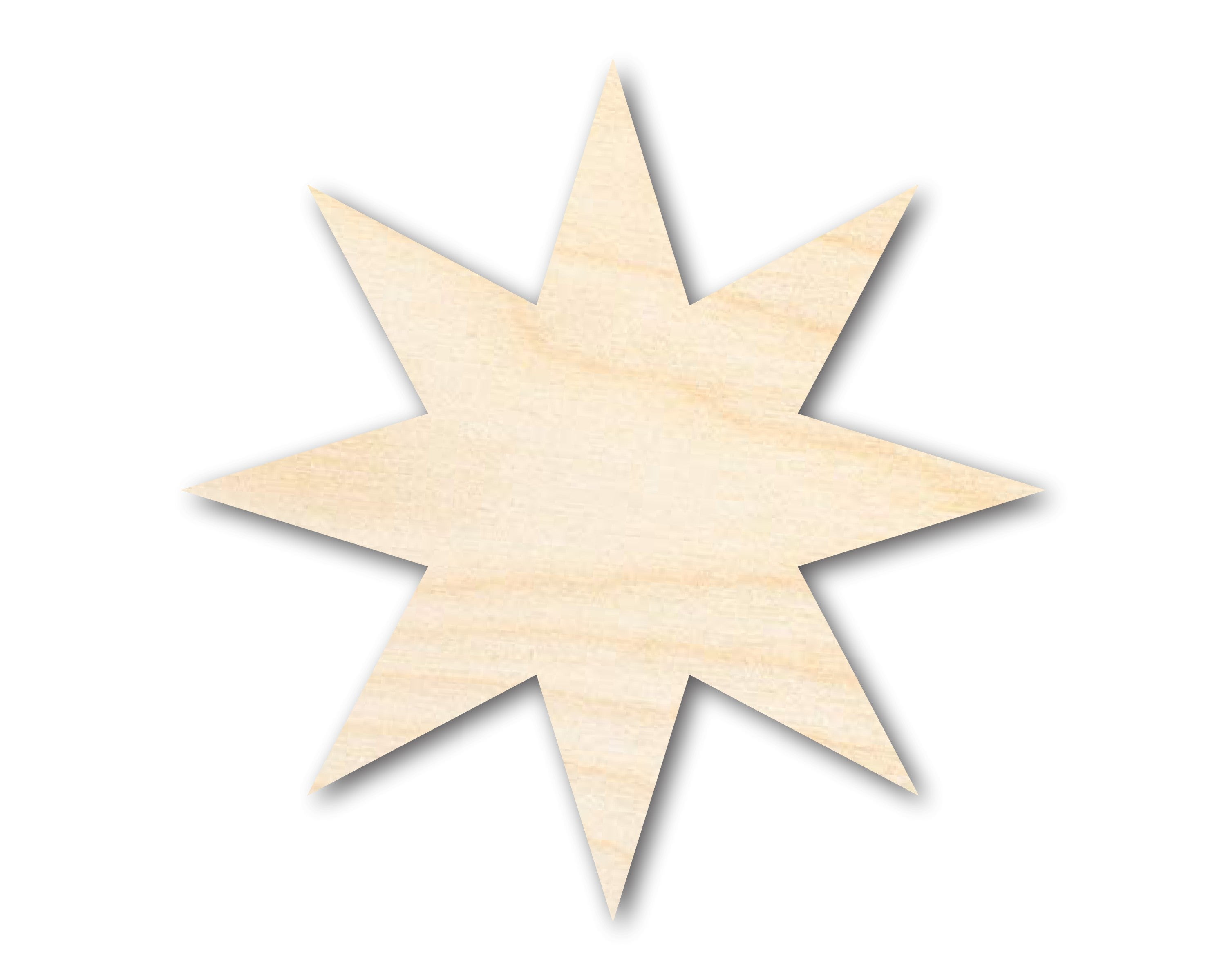 Unfinished Wood 8-Pointed Star Shape | DIY Craft Cutout | Up to 36" 3 ...